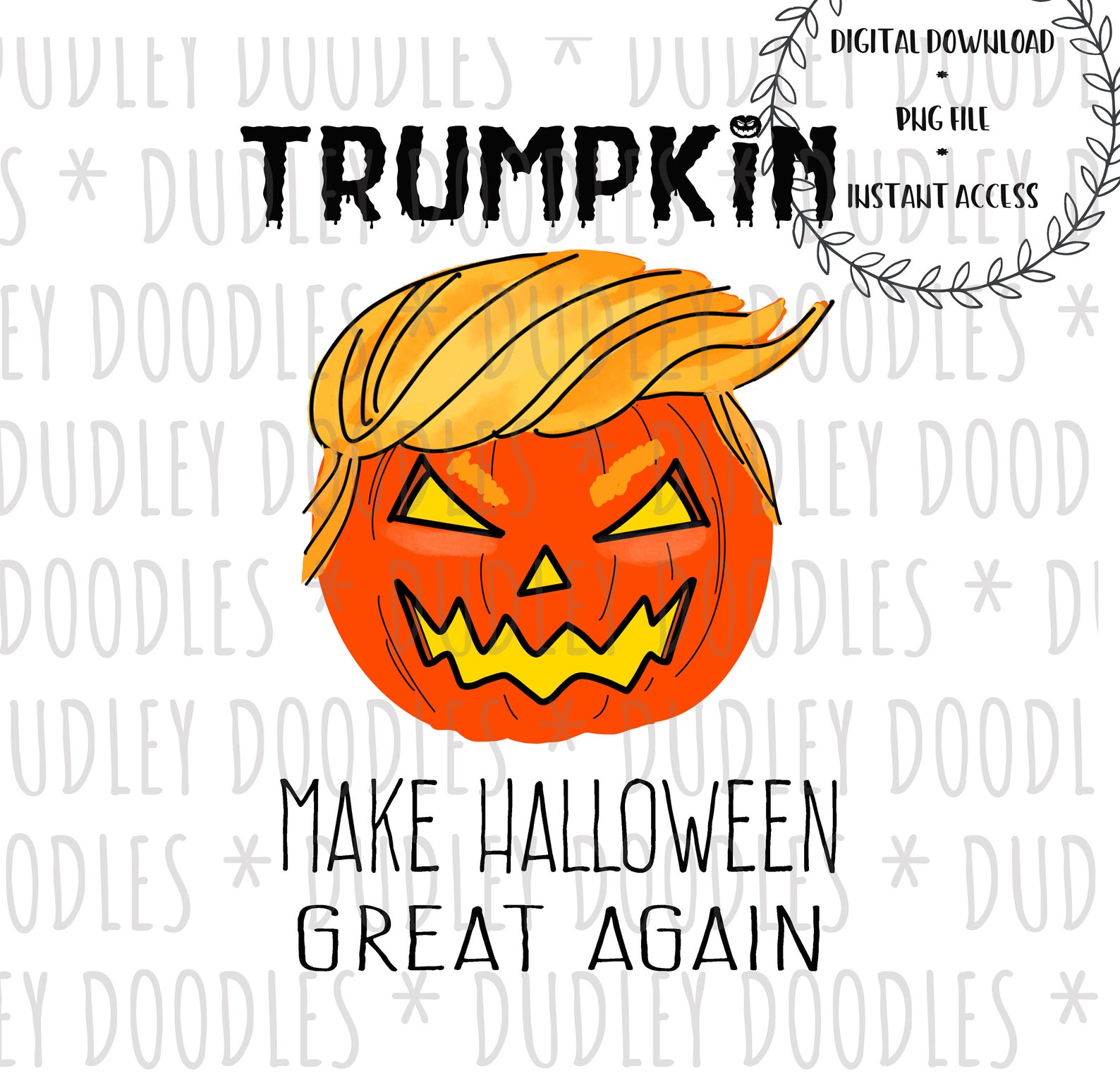 Halloween Donald Trump Trumpkin Pumpkin PNG File Clip Art - Etsy