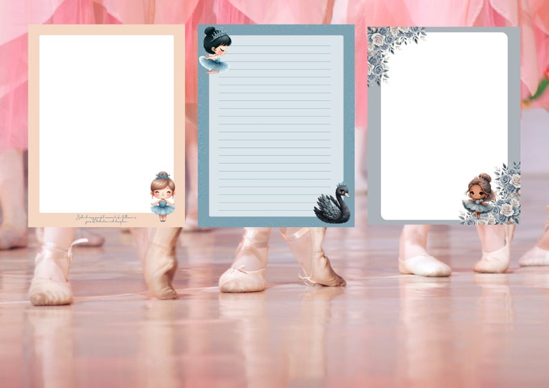 Ballerina Printable Stationery Paper,printable Writing Paper With a ...