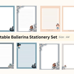 Ballerina Printable Stationery Paper,printable Writing Paper With a ...