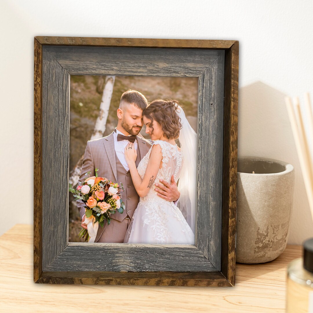 Mr & Mrs Picture Frame Barnwood Wedding Picture Frame Mr and Mrs Photo ...