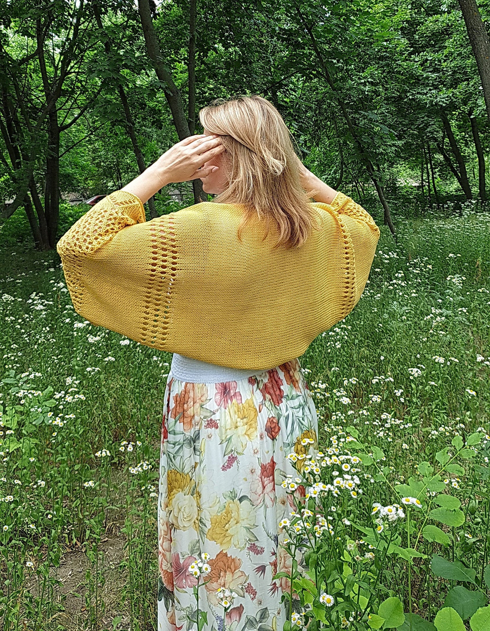 KNITTNG PATTERN for Beginners Knitted Yellow Bolero Cover up - Etsy