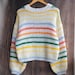 Multicolor Knit Sweater Personalized Sweater Woman Rainbow Mohair Crew ...