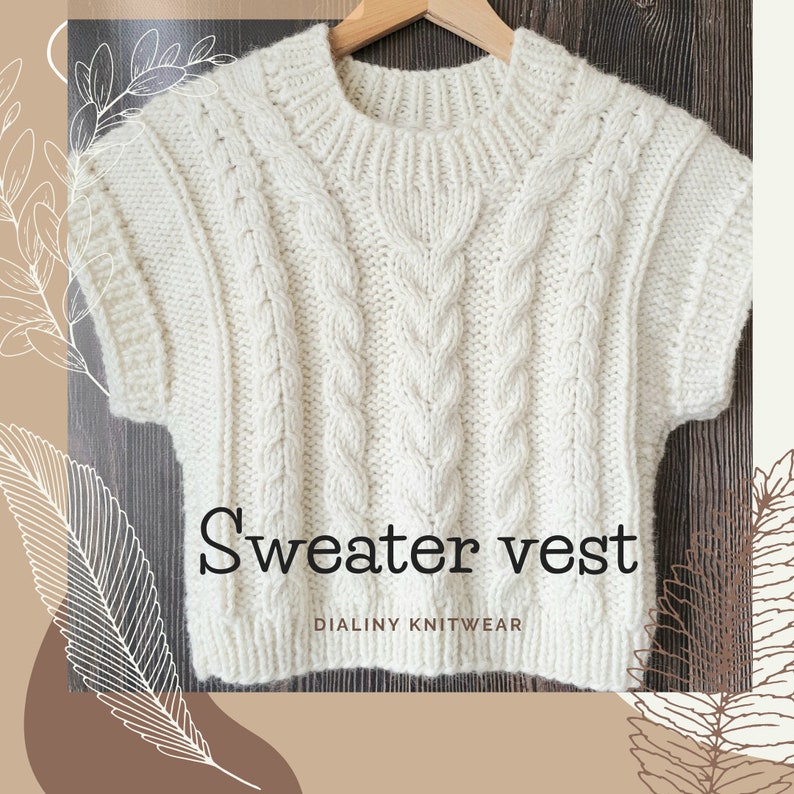 Knitting Patterns Vest Cropped Sweater Pattern Knit - Etsy
