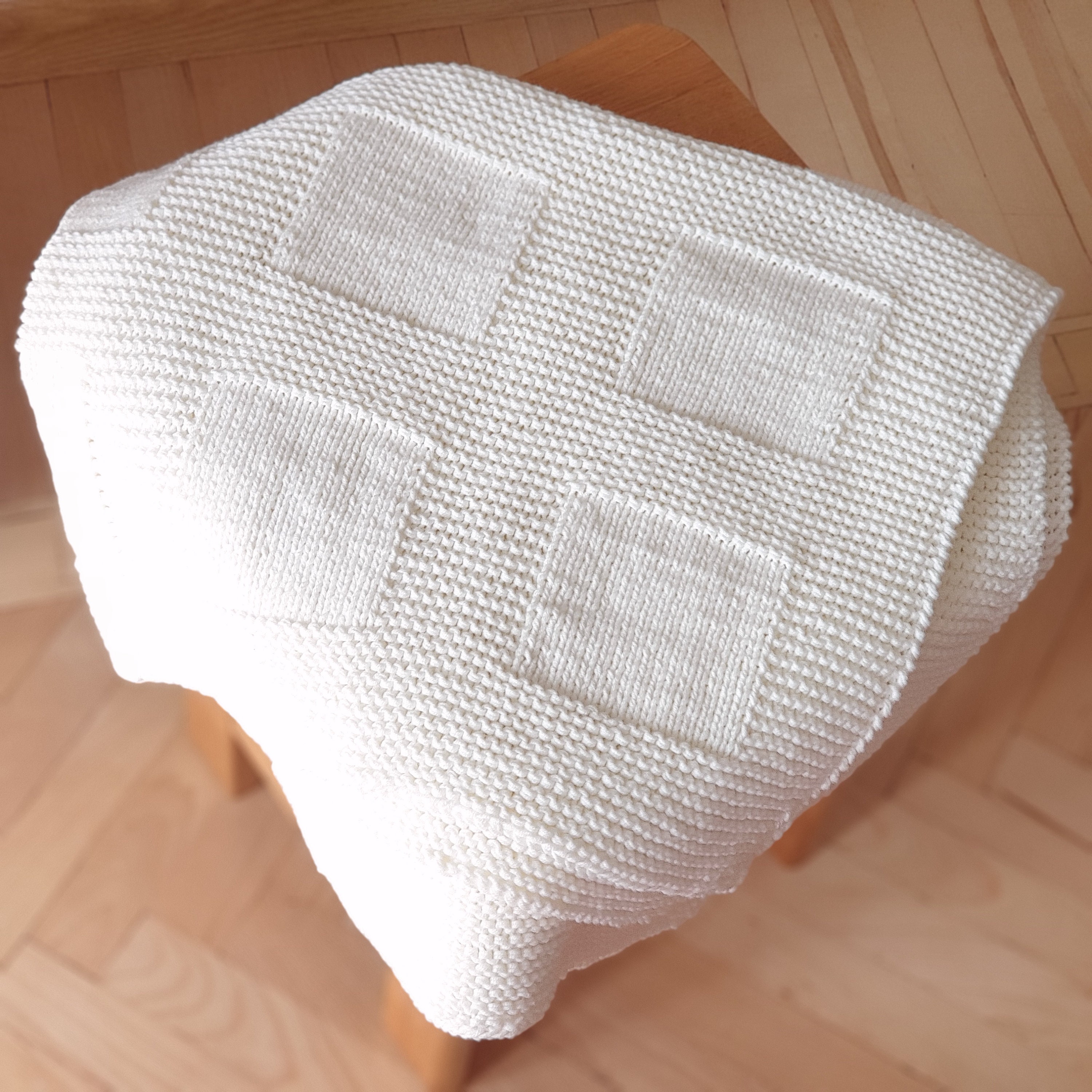 Easy Baby Blanket KNITTING PATTERNS Beginner Baby Plaid Blanket, Simple ...