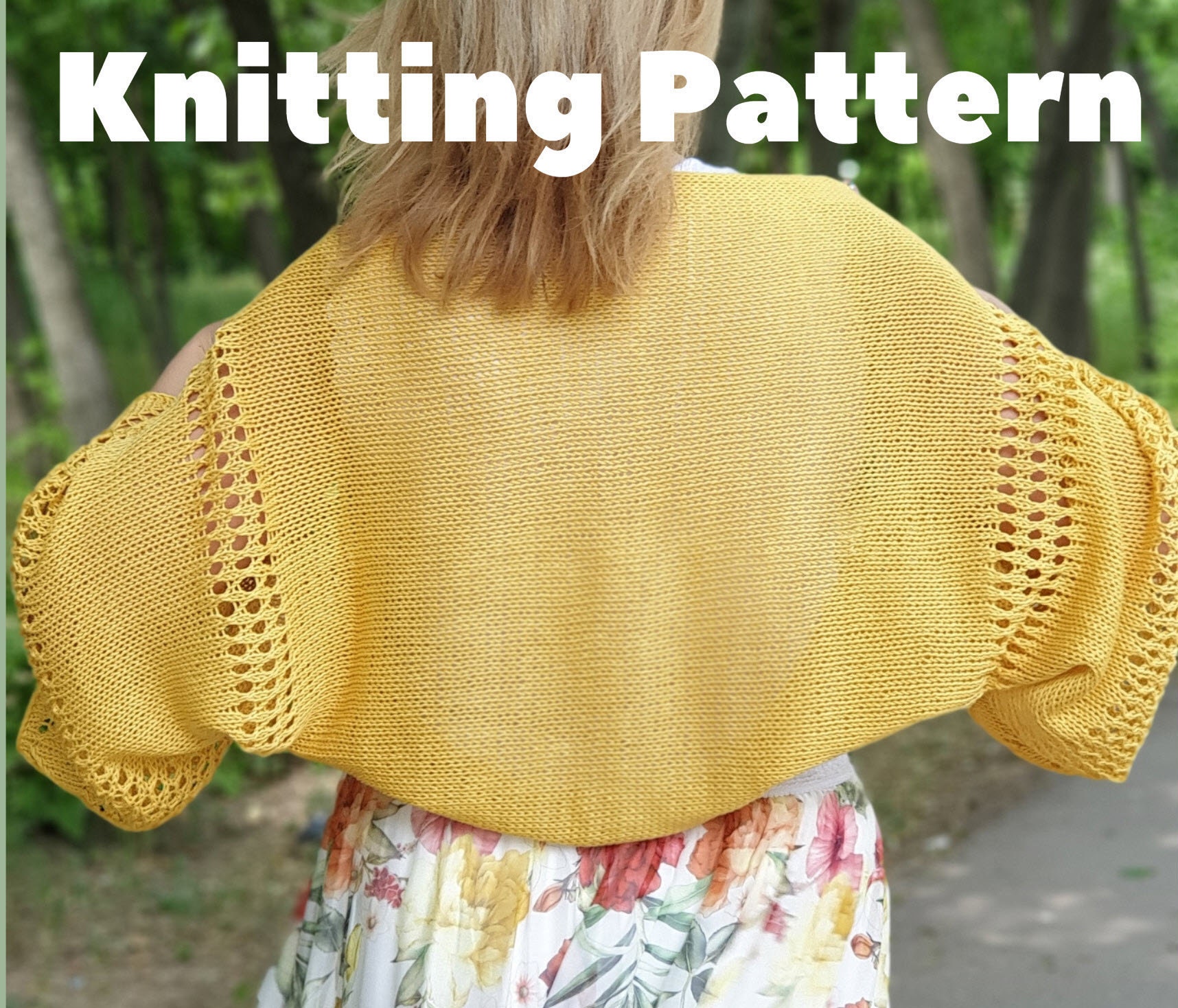 KNITTNG PATTERN for Beginners Knitted Yellow Bolero Cover up - Etsy