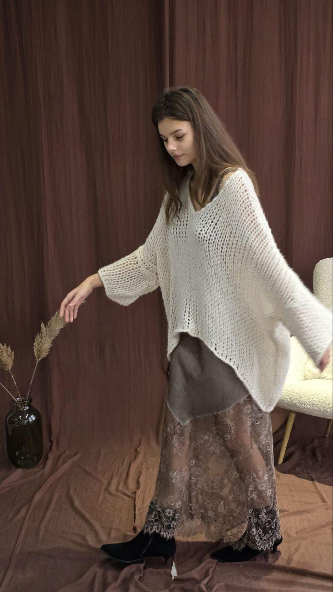 Poncho Woman, Sweater Alpaca Plus Size, Wool Women Clothing Mohair ...