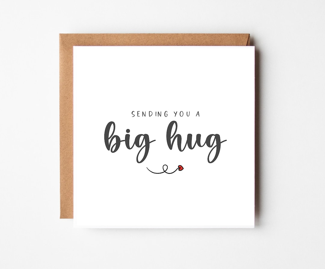 Personalised Sending You A Big Hug Card, Friendship Card, Pick Me up ...