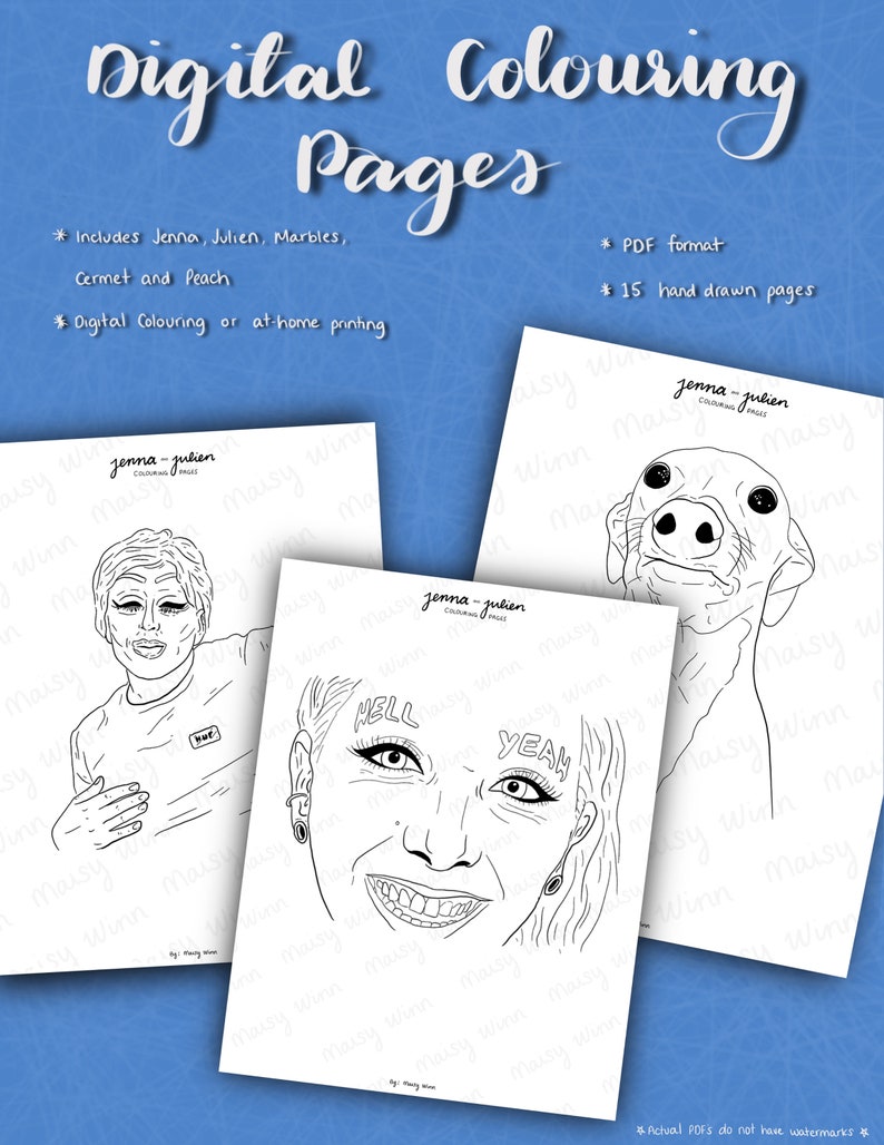 Jenna and Julien Digital Colouring Pages | PDF Pages | Colouring Book ...