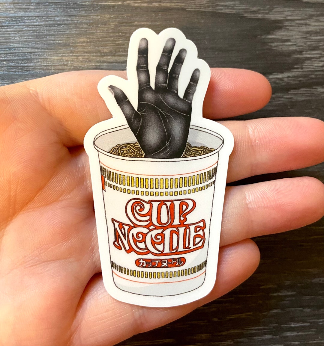 Ramen Noodle Vinyl Sticker Dark Horror Cute Hand Cup Noodle - Etsy