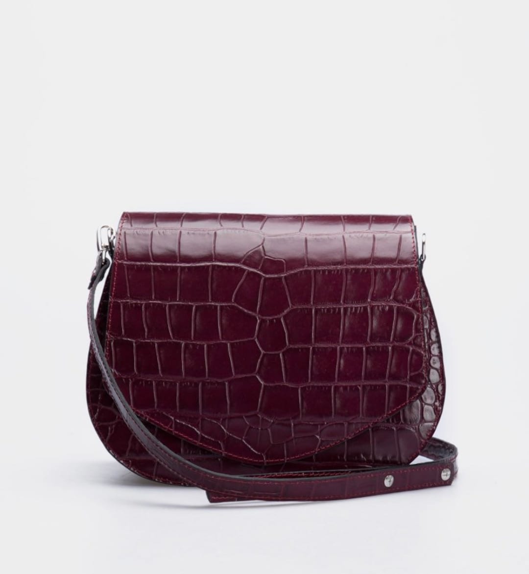 Burgundy Saddle Bag | Leather Shoulder Bag | Burgundy Crossbody Bag ...