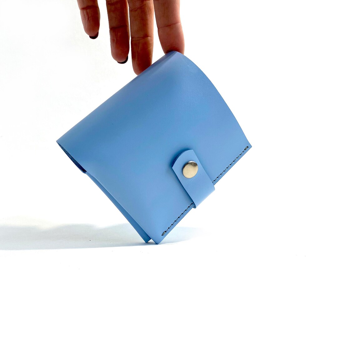 Ligth Blue Classic Wallet for Woman, Refined Leather Wallet, Ligth Blue ...