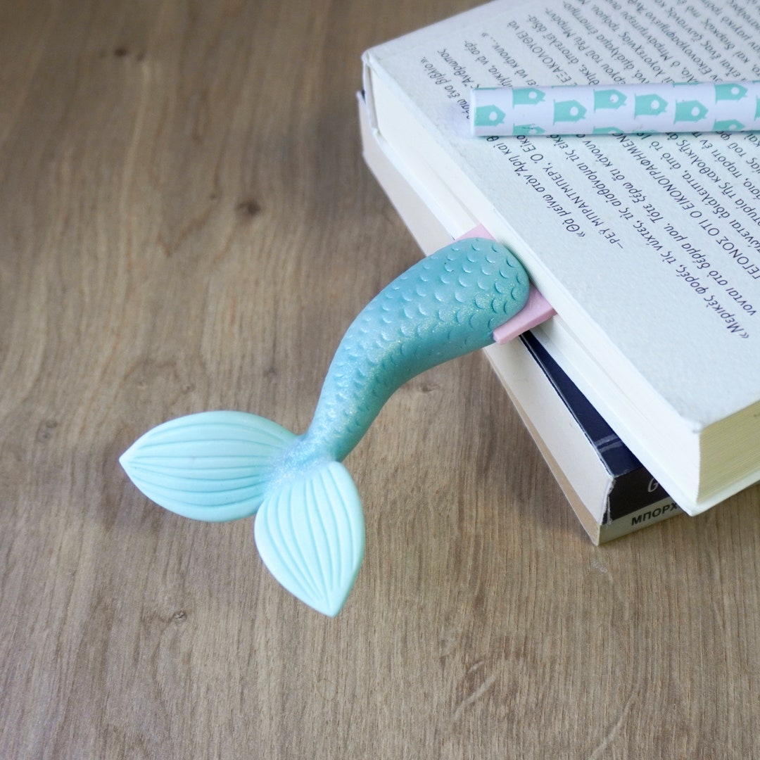 Polymer Clay Bookmark, Book Lovers Gift Ideas, Polymer Clay Mermaid ...