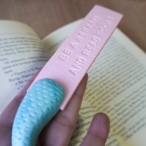 Polymer Clay Bookmark, Book Lovers Gift Ideas, Polymer Clay Mermaid ...