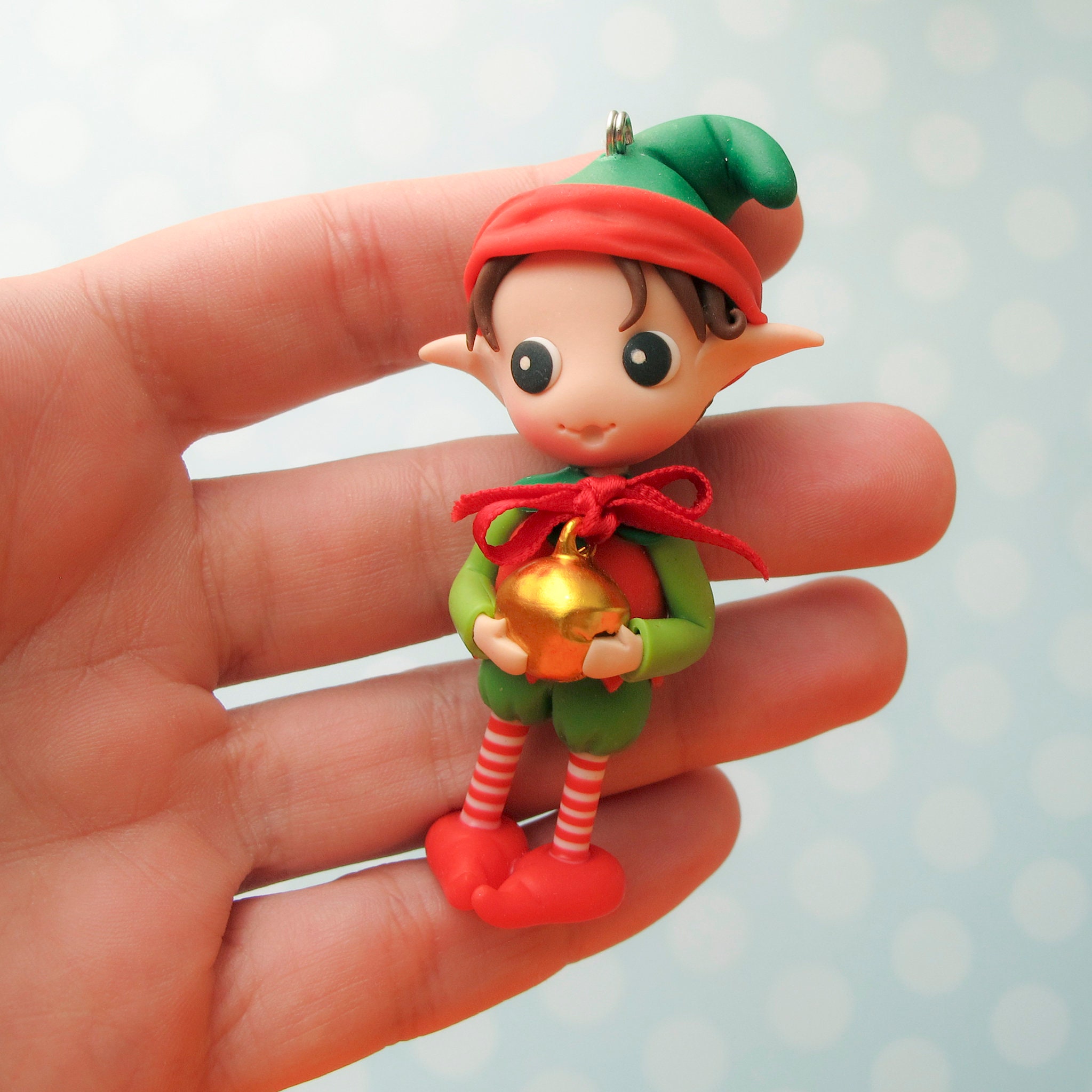 Polymer clay Christmas elf Cute x-mas elf necklace Polymer - Etsy 日本