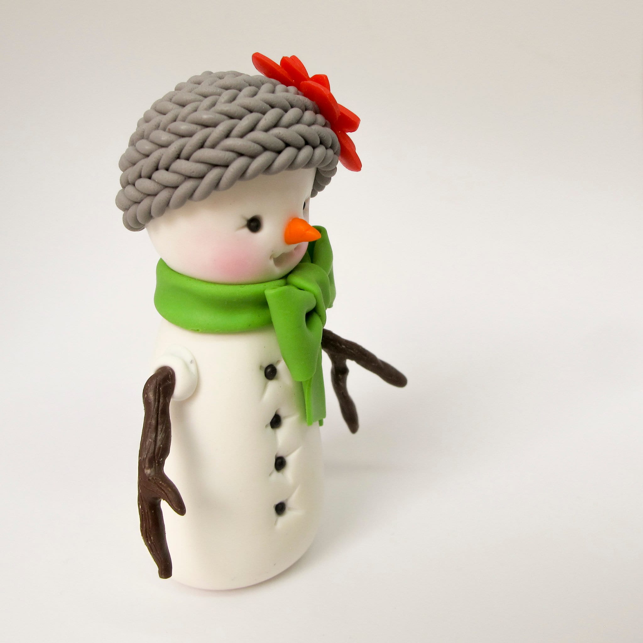 Couple of Snowmen Figurines Polymer Clay Christmas | Etsy