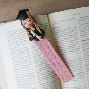 Graduation Polymer Clay Bookmark, Graduation Gift for Her, Personalized ...