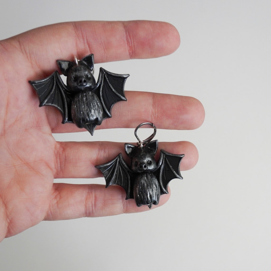 Polymer Clay Bats Halloween Bat Earrings Hanging Baby Bats - Etsy