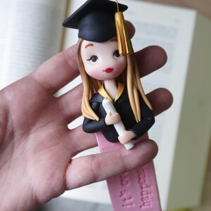 Graduation Polymer Clay Bookmark, Graduation Gift for Her, Personalized ...