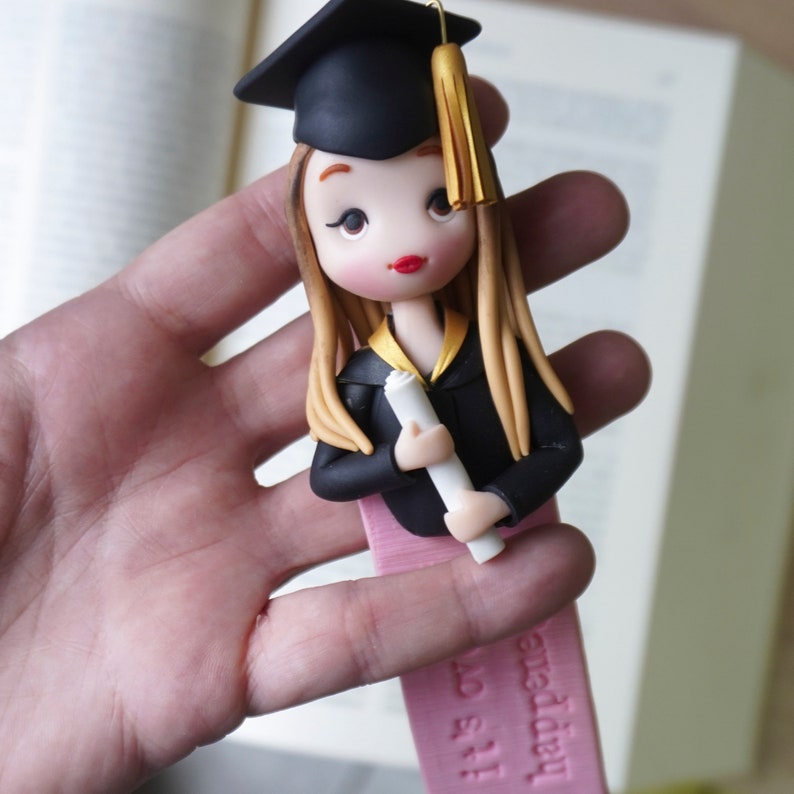 Graduation Polymer Clay Bookmark Graduation Gift for Her - Etsy