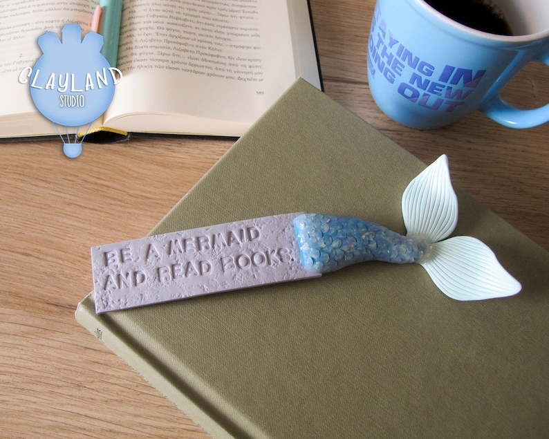 Polymer clay bookmark Book lovers gift ideas Polymer clay | Etsy
