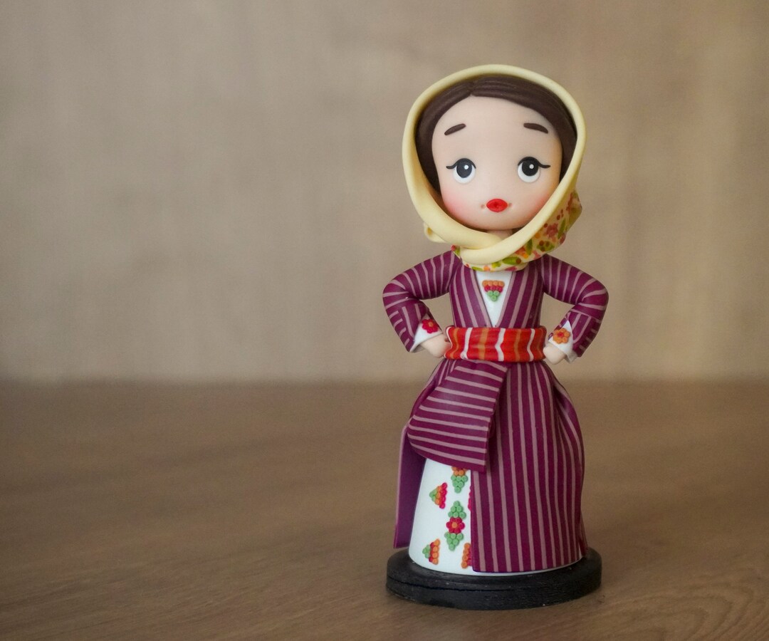 Doll in Traditional Costume From Kalymnos, Polymer Clay Greek Folk Doll ...