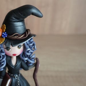Handmade Polymer Clay Witch Figurine: Halloween Art Doll Decor - Etsy