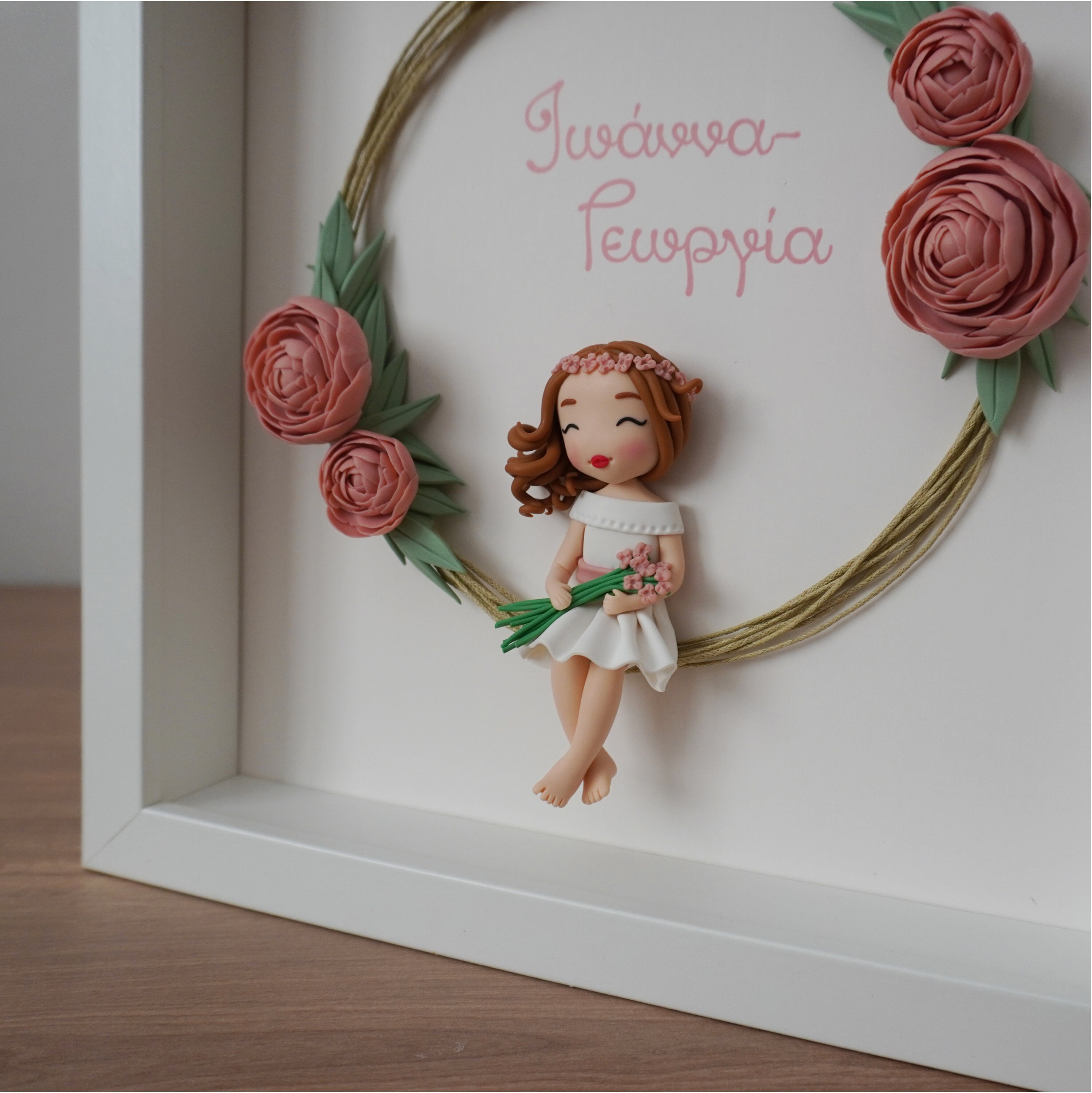 Personalized Cute Girl Box Frame Handmade Polymer Clay Decor | Etsy