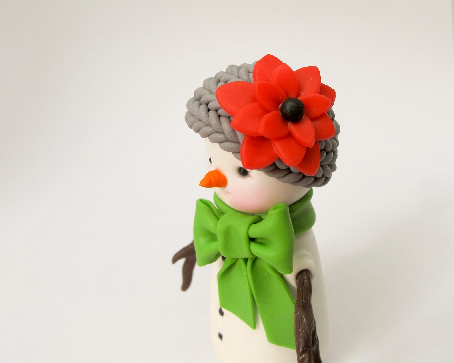 Couple of Snowmen Figurines Polymer Clay Christmas | Etsy