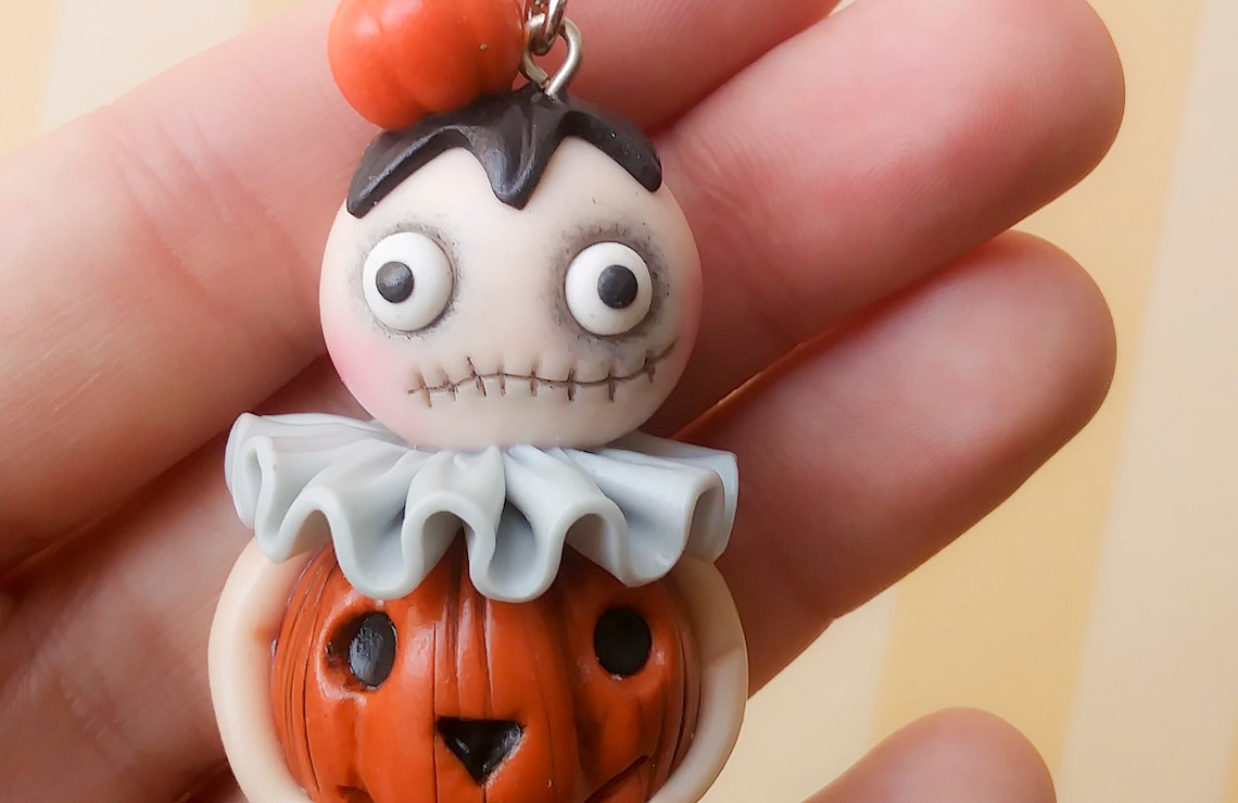Cute Creepy Polymer Clay Figure Halloween Cute Skeleton - Etsy