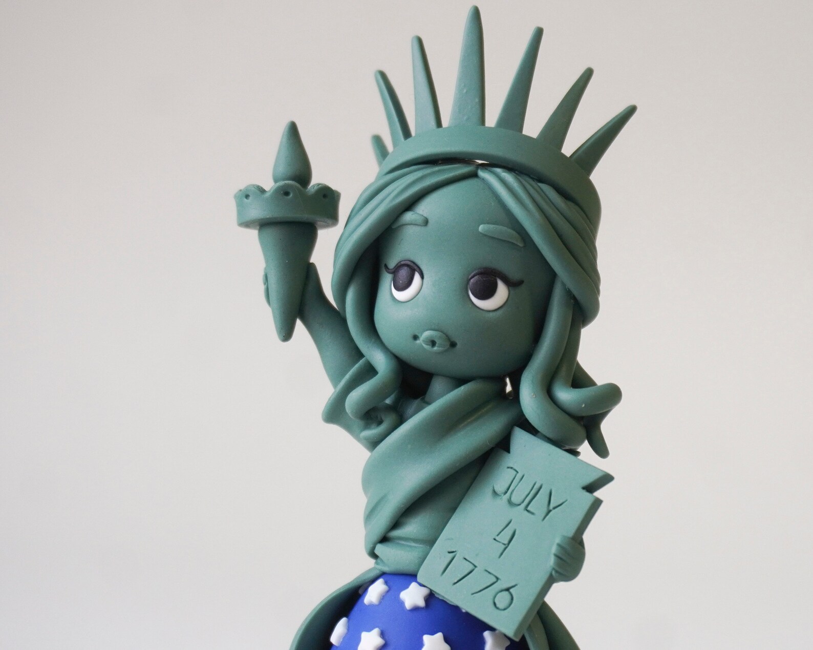 Statue of Liberty Figurine, Lady Liberty Polymer Clay Miniature, Girl ...