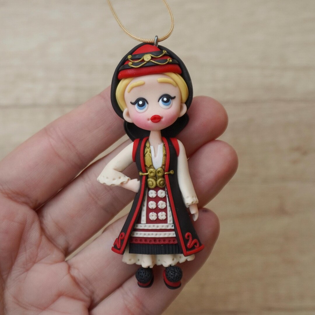 Girl in Traditional Costume From Souli Epirus Greece, Polymer Clay ...