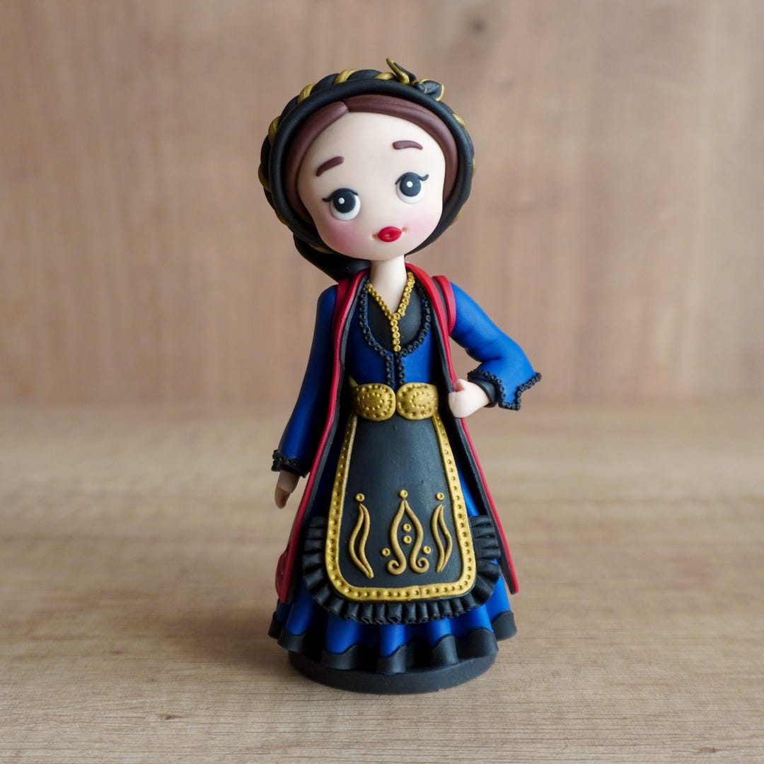 Polymer Clay Doll in Traditional Costume From Metsovo, Handmade Greek ...