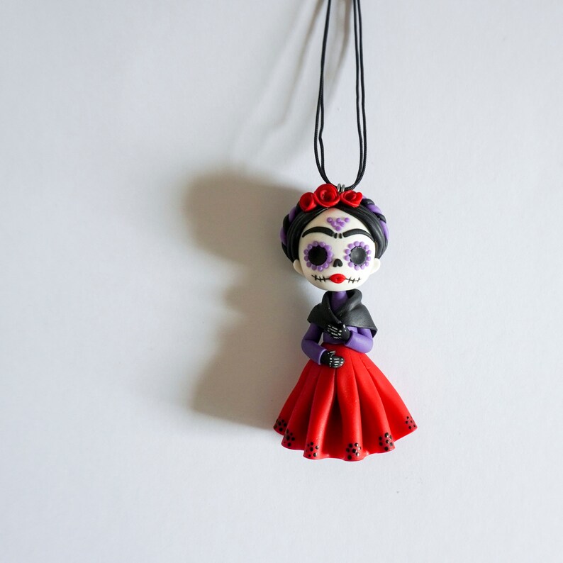 Dia De Los Muertos Doll Pendant Calavera Catrina Polymer Clay | Etsy