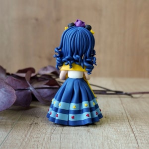 Polymer Clay Calavera Figurine, Dia De Muertos Art Doll, Mexican ...