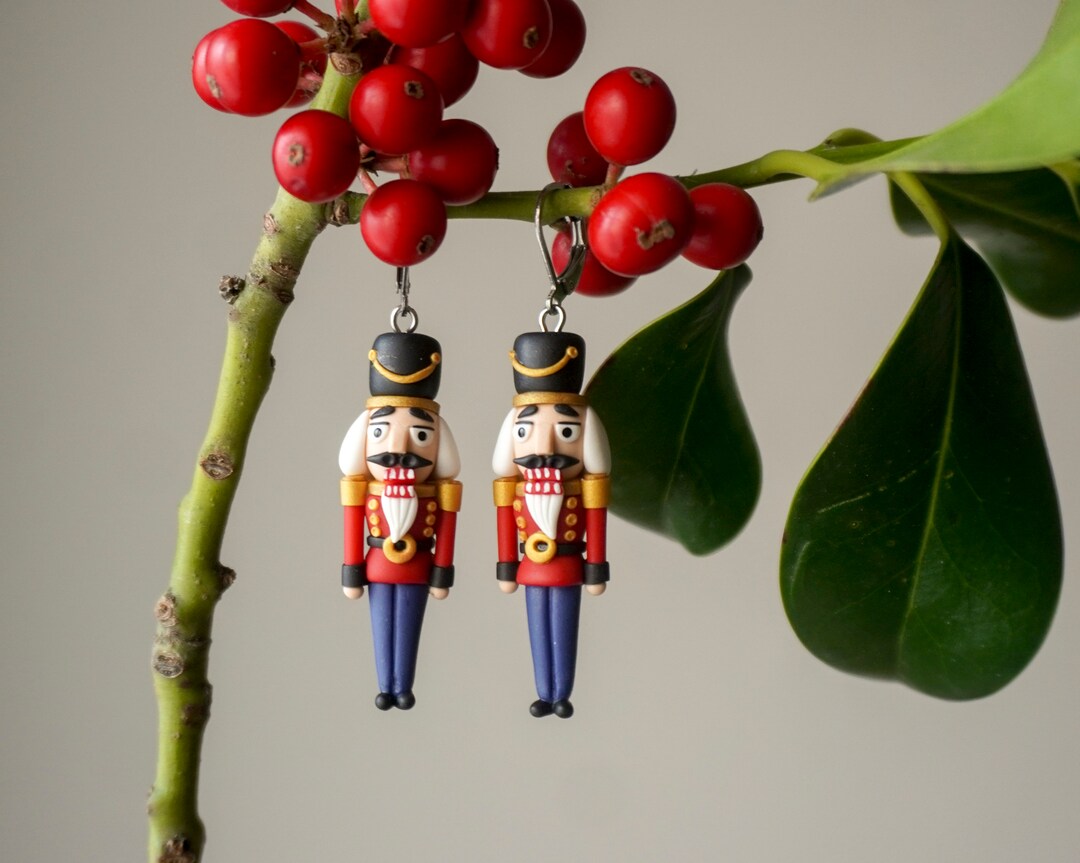 Nutcracker Earrings: Handmade Polymer Clay Christmas Ballet Jewelry - Etsy