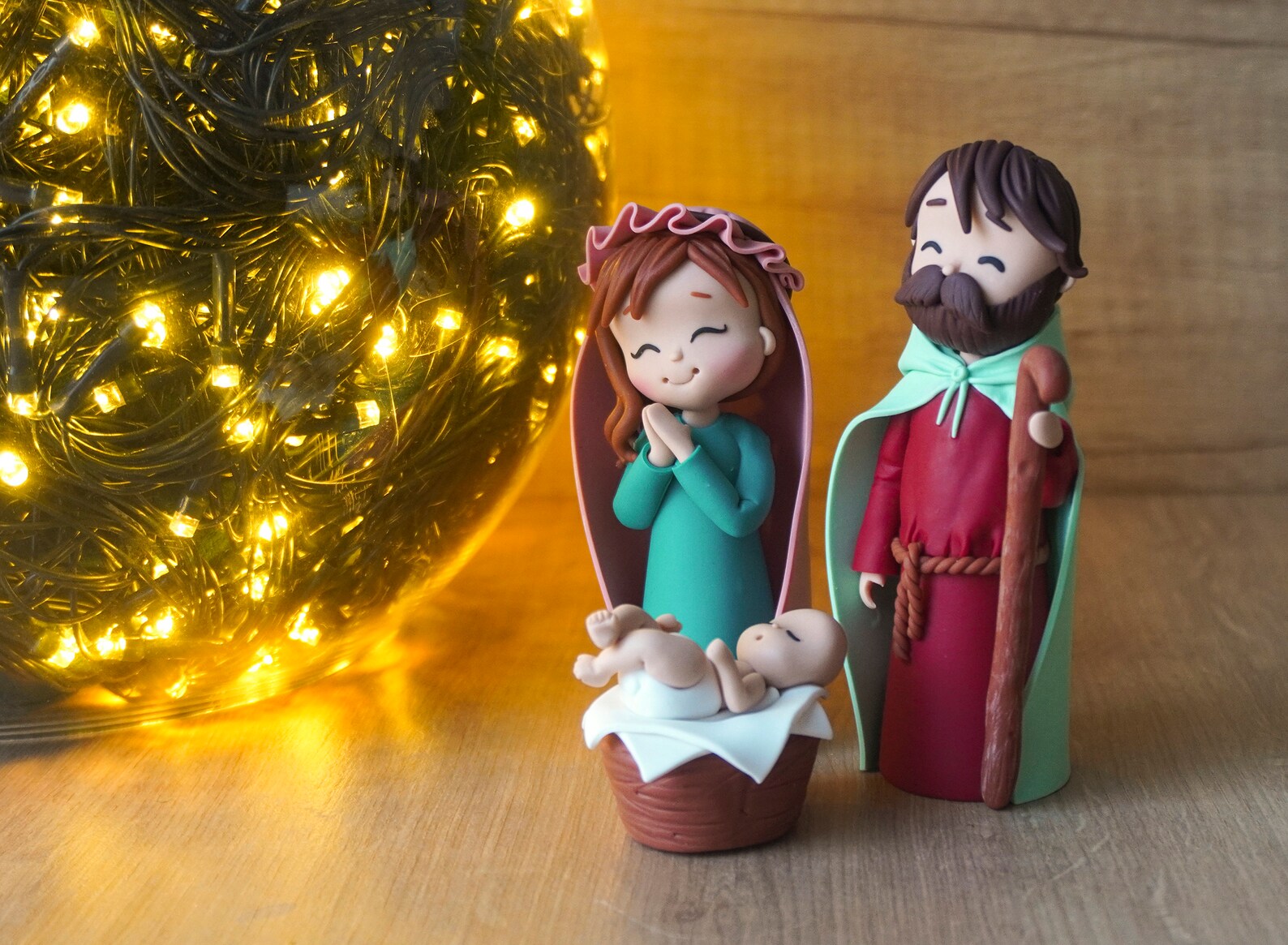 Polymer Clay Nativity Scene Mary Joseph Baby Jesus Figurines - Etsy