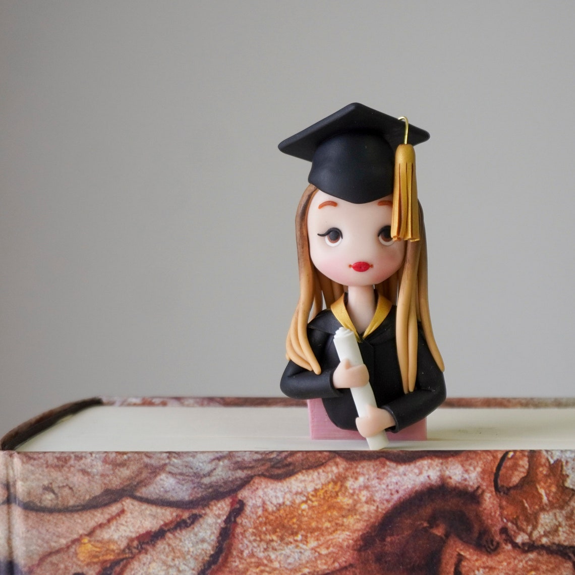 Graduation Polymer Clay Bookmark Graduation Gift for Her - Etsy
