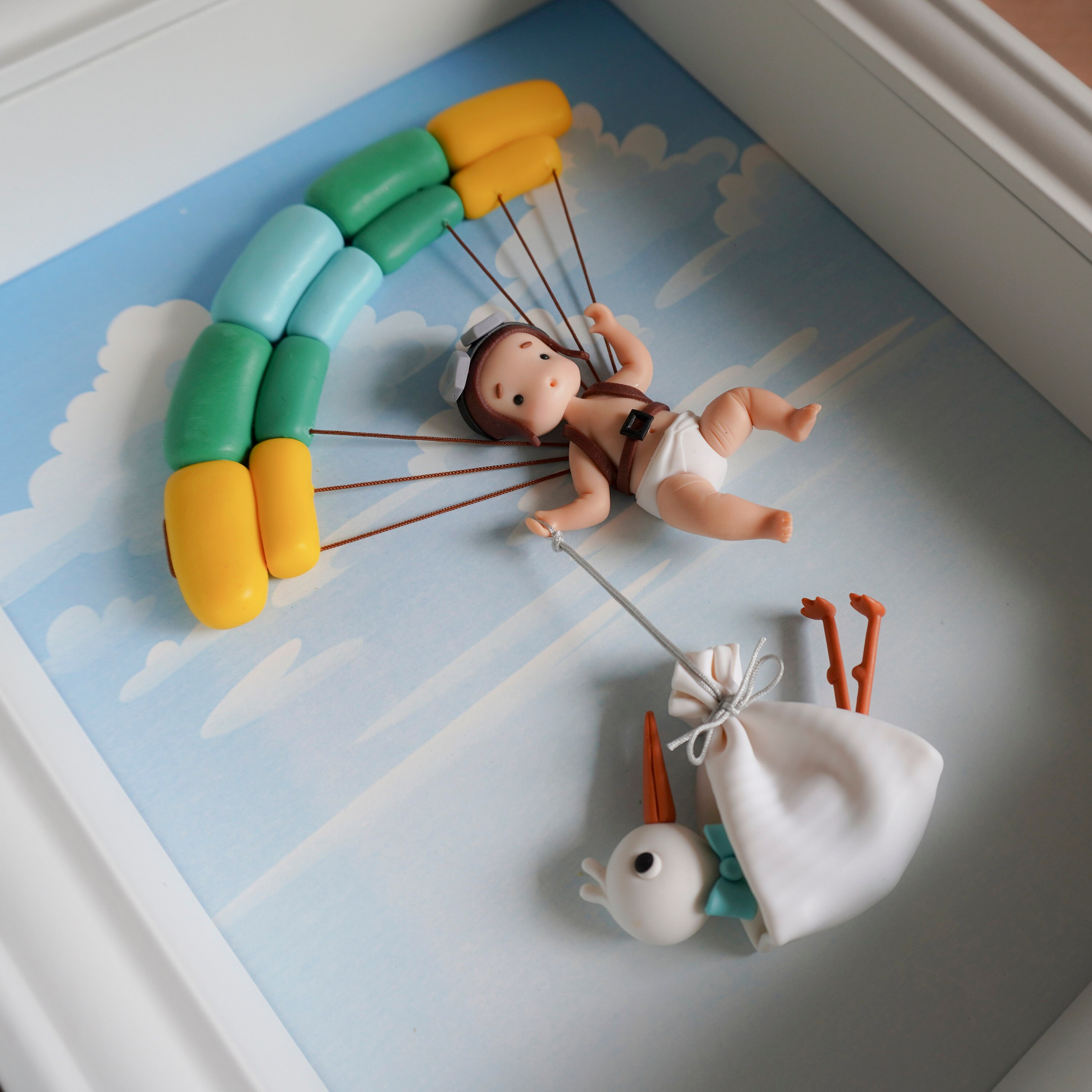 Baby and Stork Wall Decoration Baby Nursery Wall Art Baby - Etsy