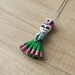 Dia De Muertos Calavera Necklace Polymer Clay Skeleton Woman - Etsy