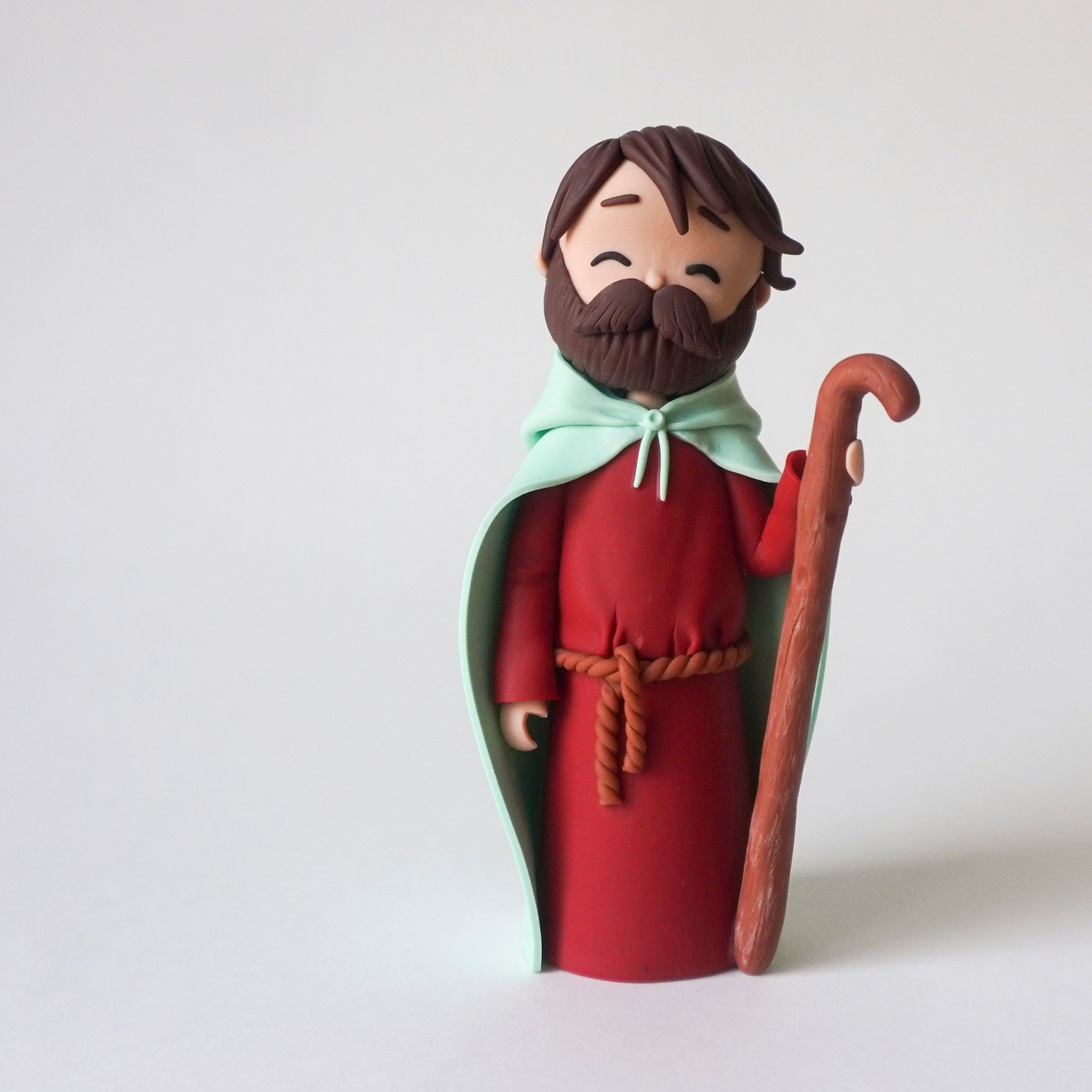 Polymer Clay Nativity Scene, Mary Joseph Baby Jesus Figurines, Handmade ...