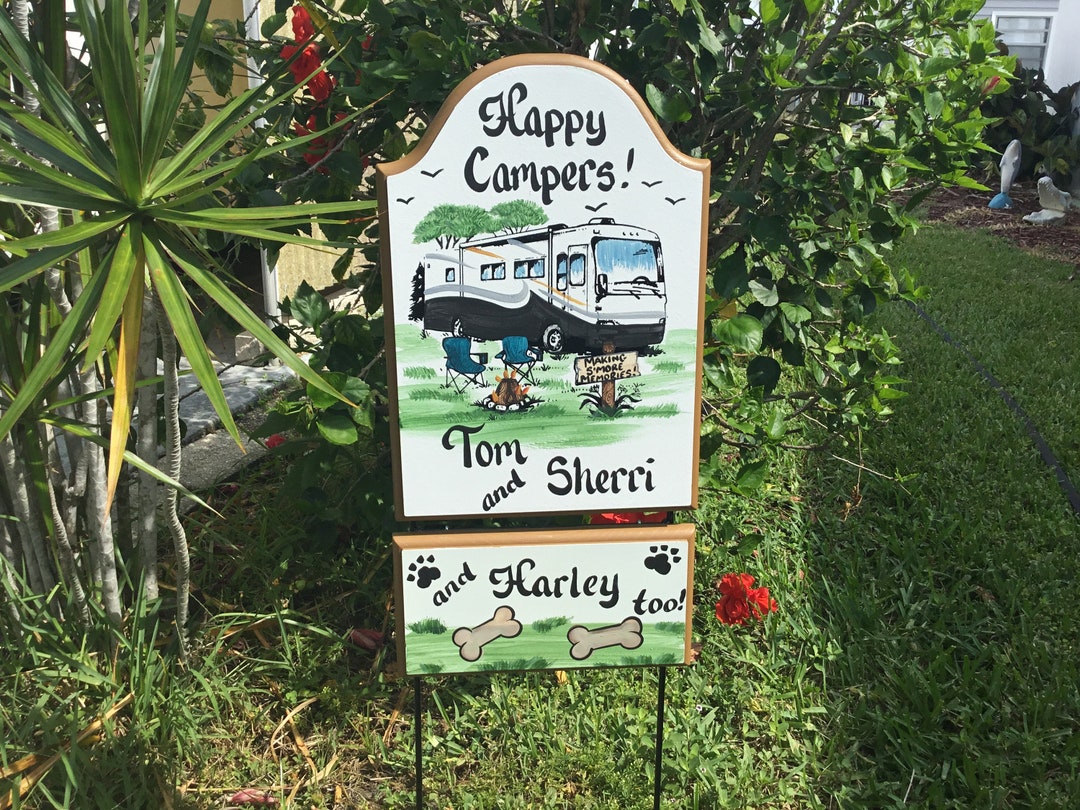 3 Piece Camping Set.large Custom Camping Sign-small Dog Sign Stand ...