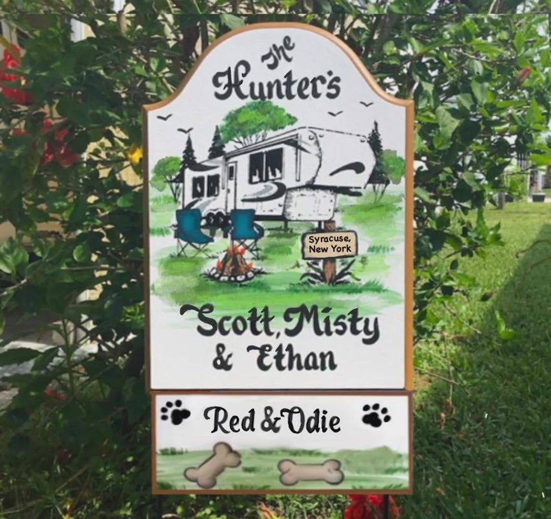 Custom CAMPSITE Signs,fifth Wheel Sign, Camper Sign,camper Decor ...