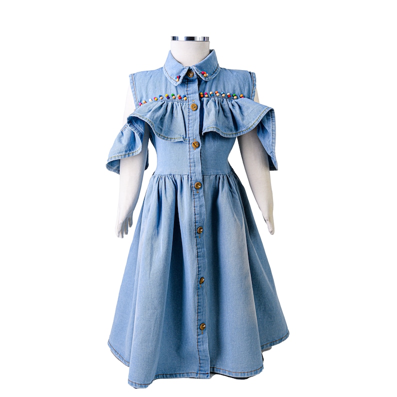 Denim Casual Dress for Girls - Etsy
