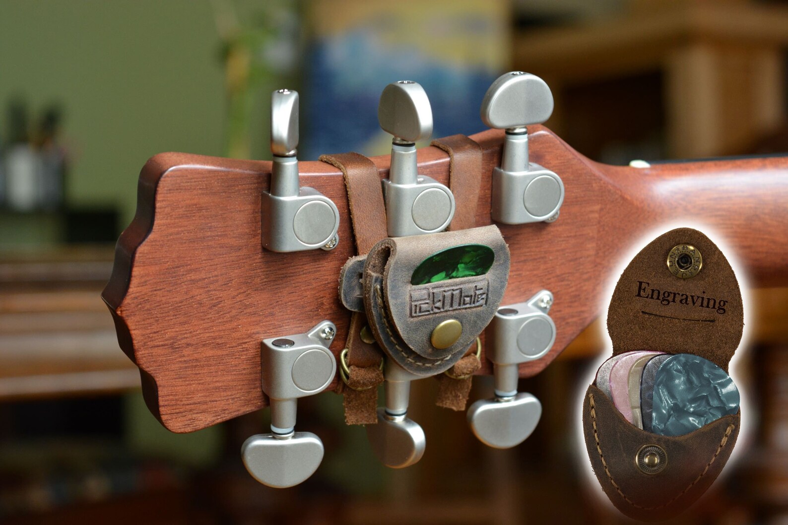 Custom Engraved the Pickmate Guitar Pick Holder Guitar - Etsy