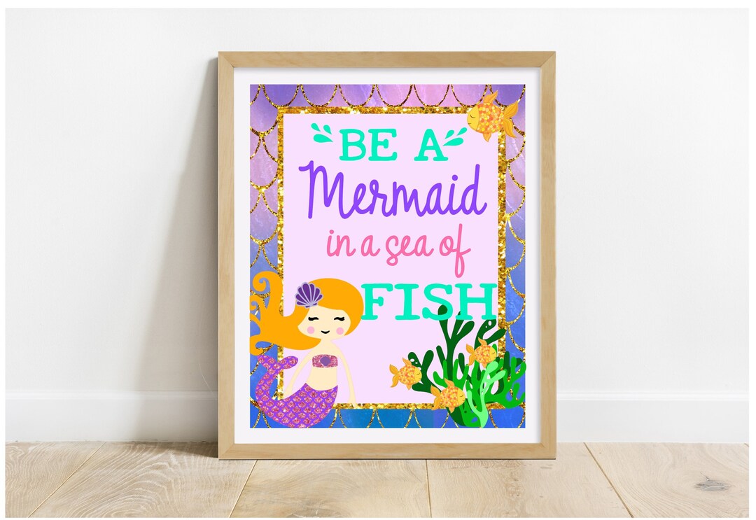 Mermaid Party Sign, Ocean Sign, Printable Sign, 8x10 - Etsy