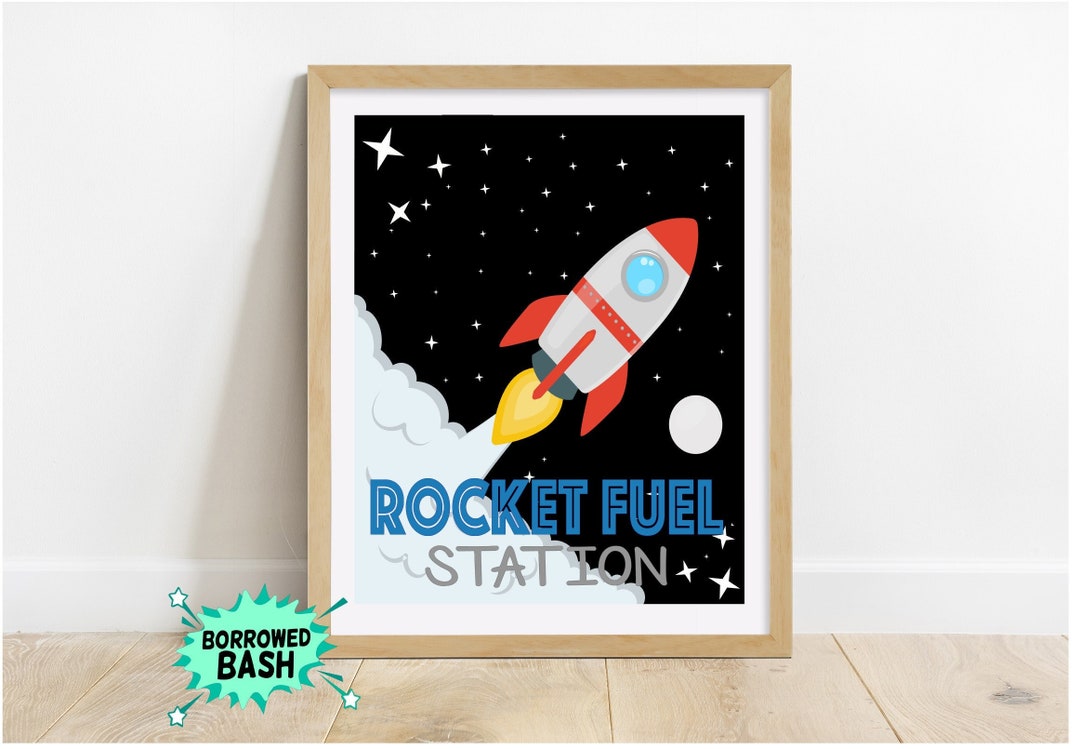 Rocket Fuel Party Sign PDF, Space Sign Print File, Rocket Fuel Design ...