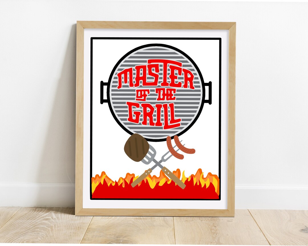 Grill Master Party Sign PDF, Grilling Sign Print File, Design, Fathers ...