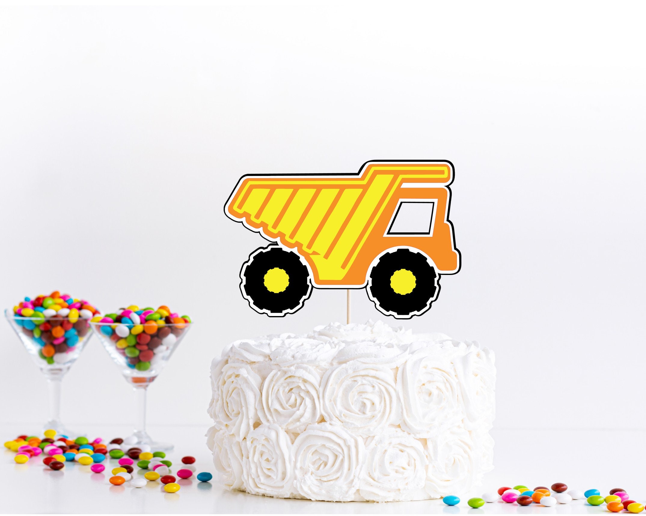 Dump Truck Cake Topper, Construction Truck, Construction Birthday Party ...