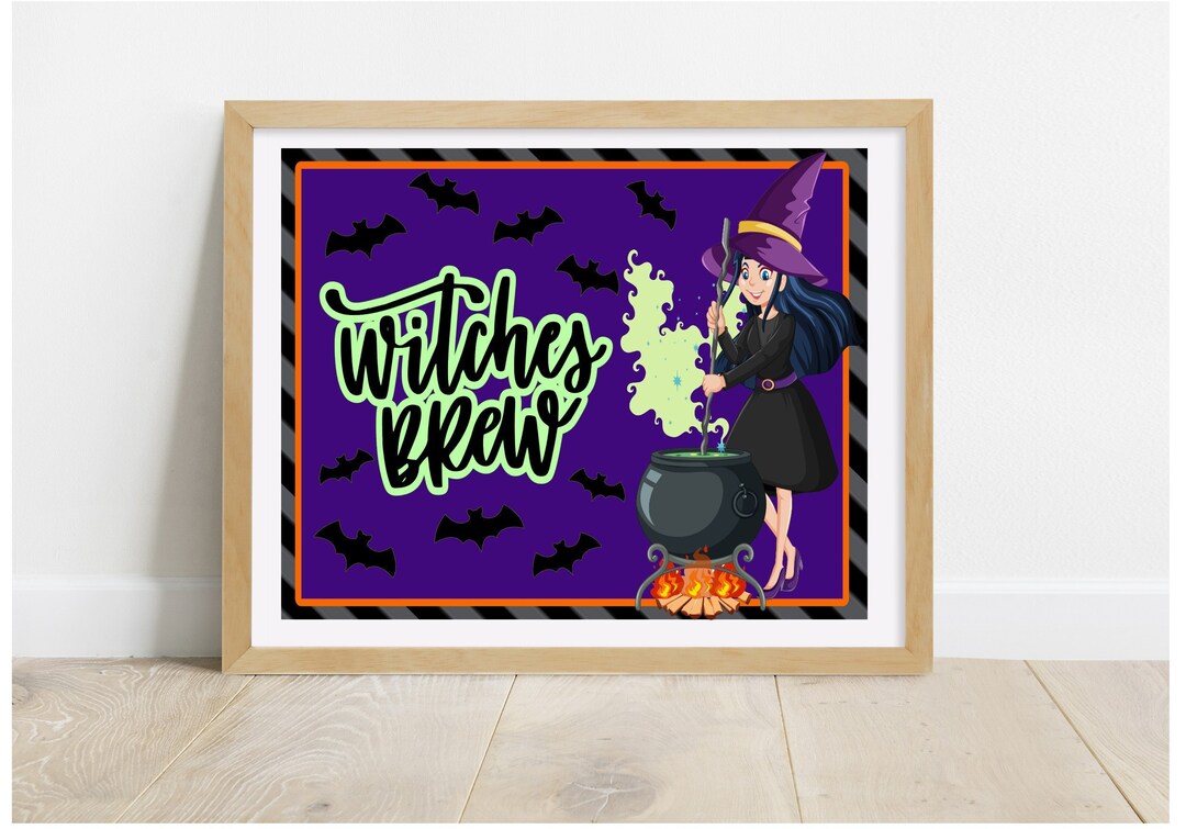 Witches Brew Halloween Sign, Party Sign, Printable 8x10" Sign - Etsy