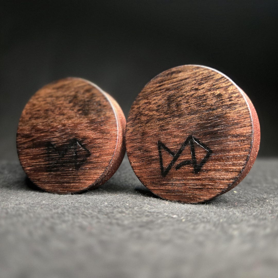60mm Dad's Mahogany Wood Ear Plug Gauged Jewelry - Etsy